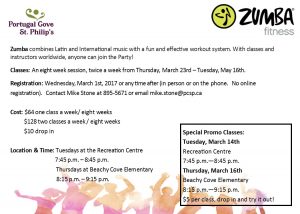 Zumba Spring Session Registration March 1st - Town of Portugal Cove ...