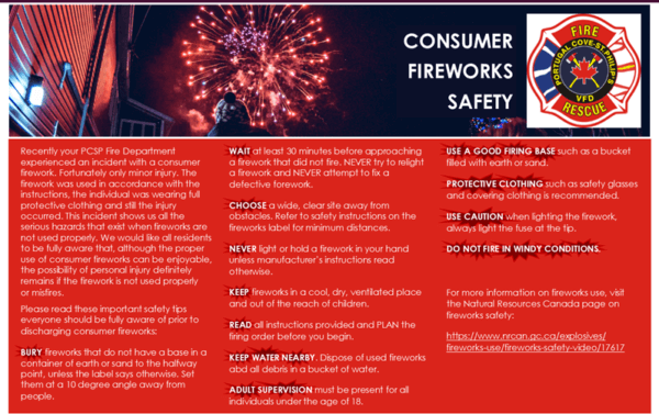 Fireworks Safety Reminders - Town of Portugal Cove – St. Philips