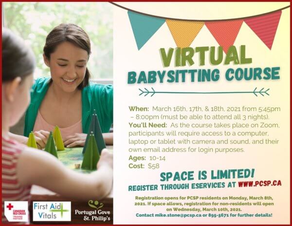 Babysitting Course - Town of Portugal Cove – St. Philips